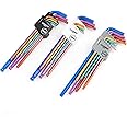 OEMTOOLS 24299 Professional Color Coded Extra Long Star and Hex Key Set, 27 Piece Star, SAE, and ...