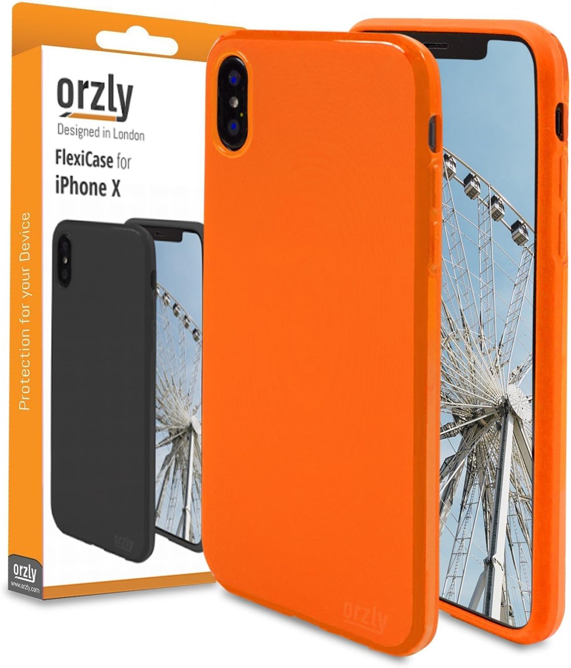 Orzly iPhone X/iPhone XS Case ORANGE, FlexiCase for Apple iPhone X ...