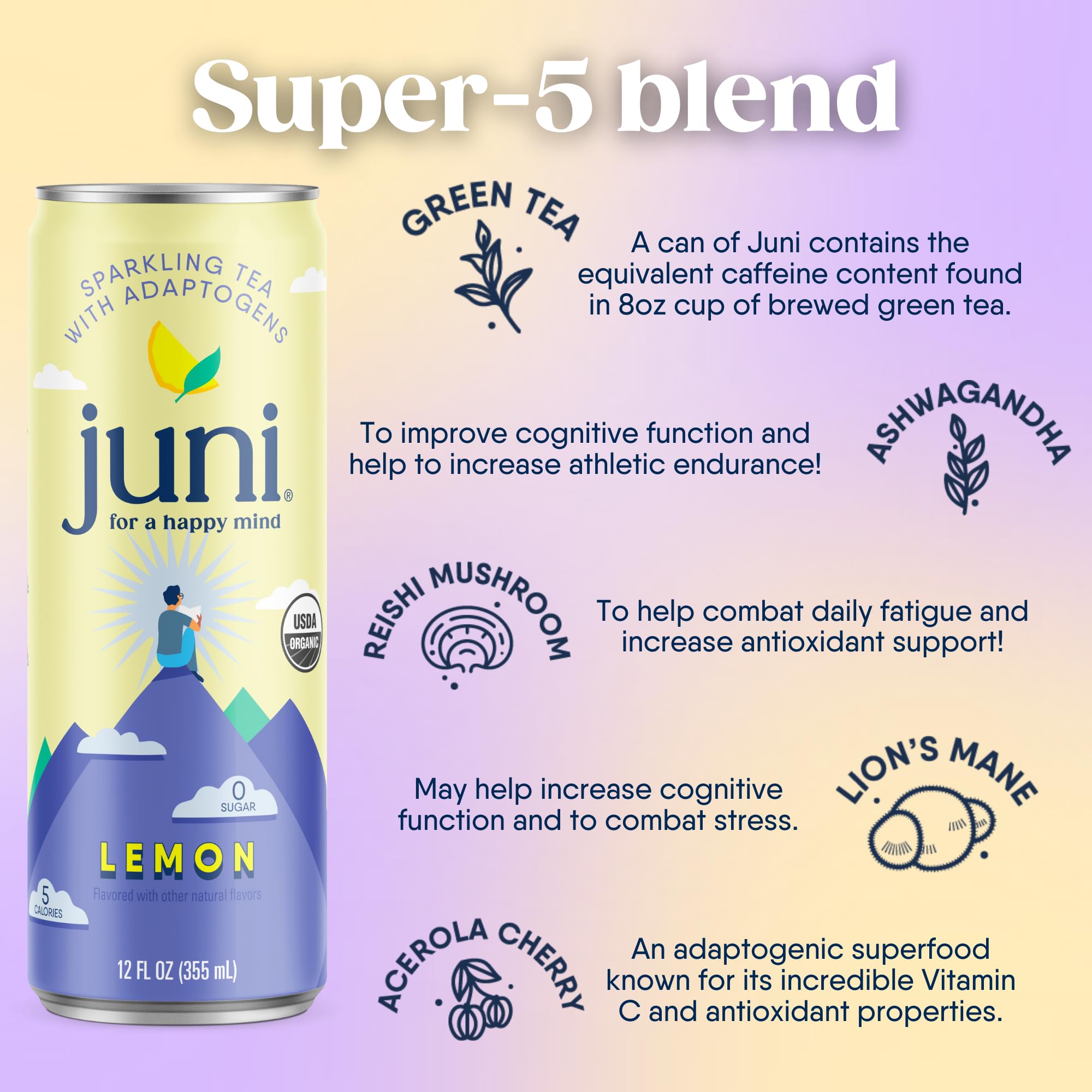 Mua Juni Sparkling Tea | Zero Sugar, 5 Calories, 33mg of Natural ...