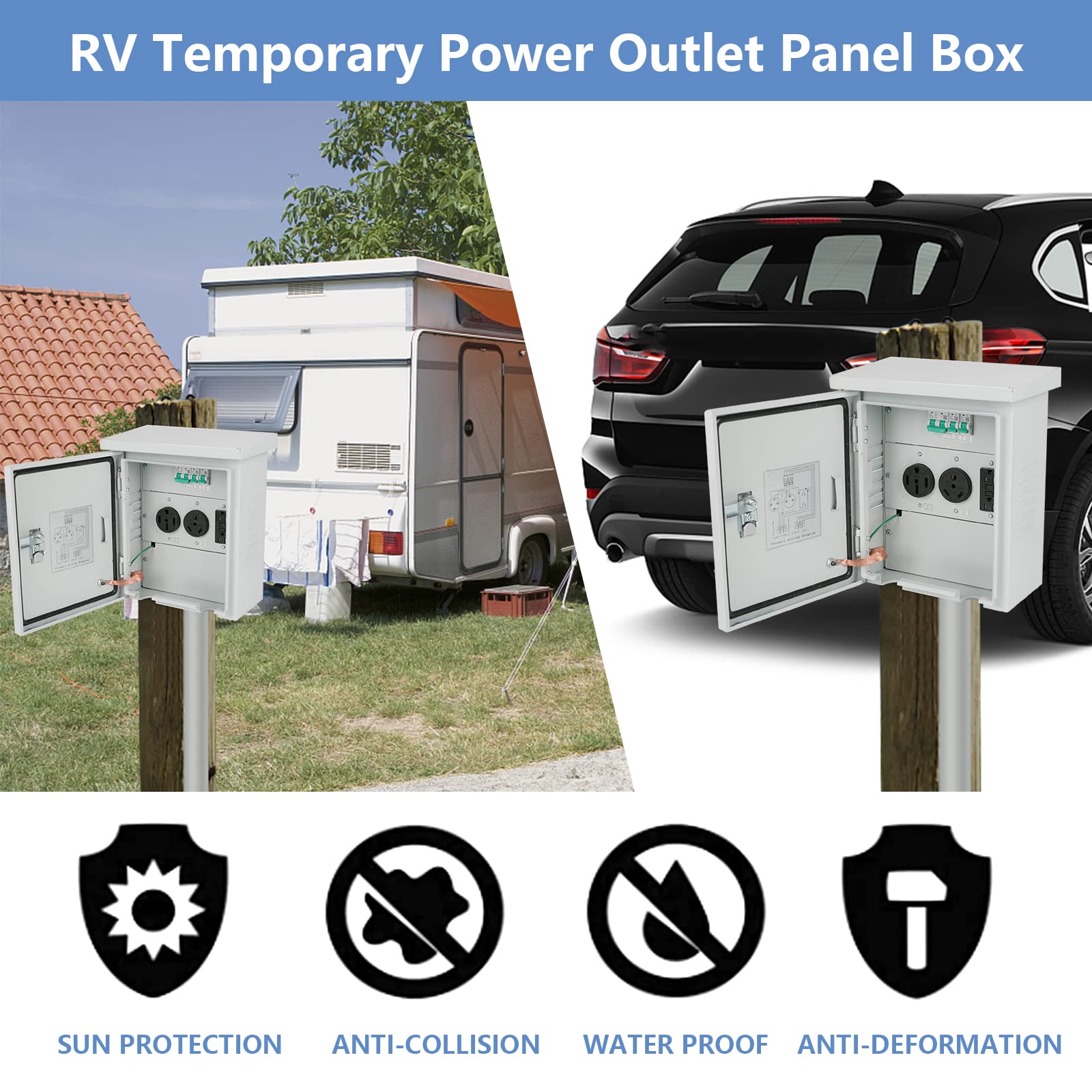 Mua HDWS RV Temporary Power Outlet Panel Box, Pedeatal Electrical ...