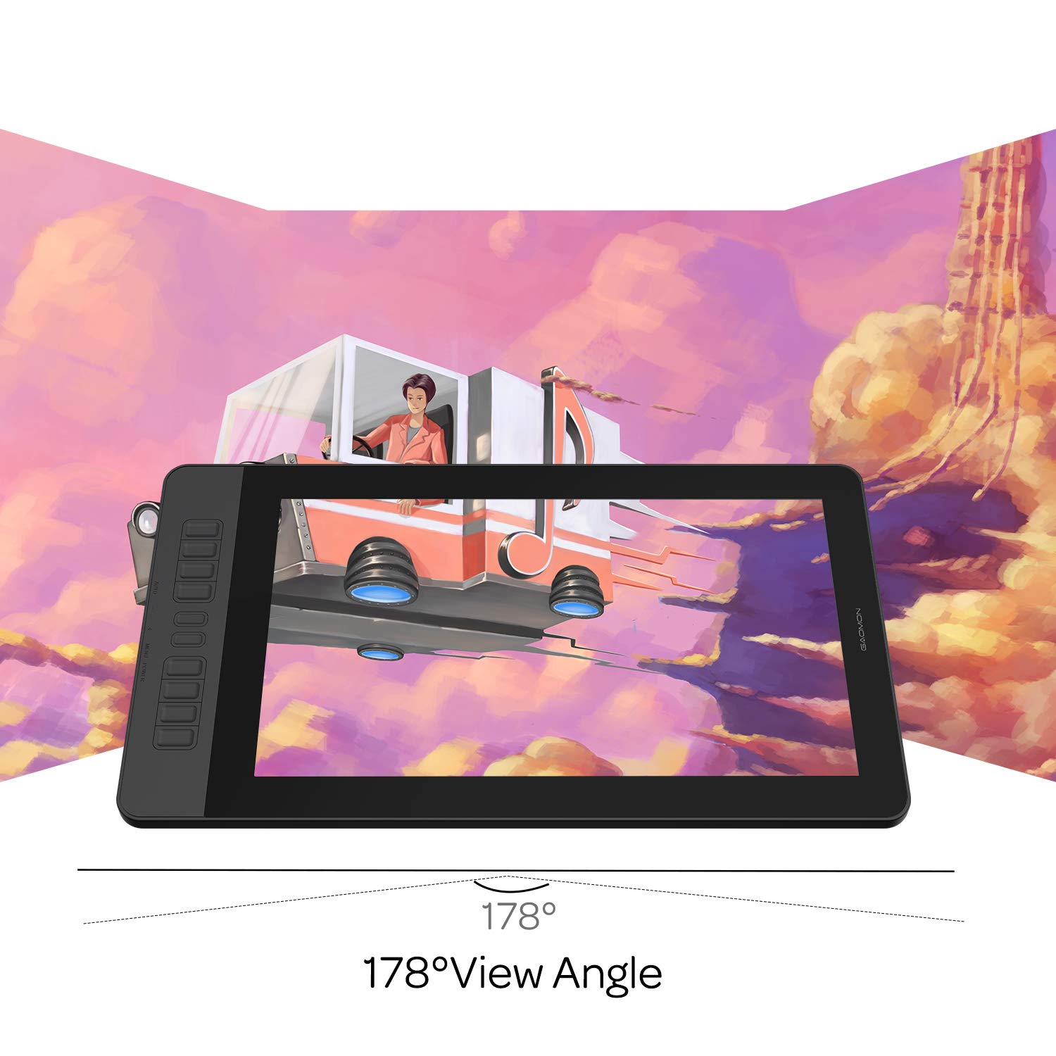 Tableta de dibujo con pantalla GAOMON PD1561 Monitor de dibujo IPS Full ...