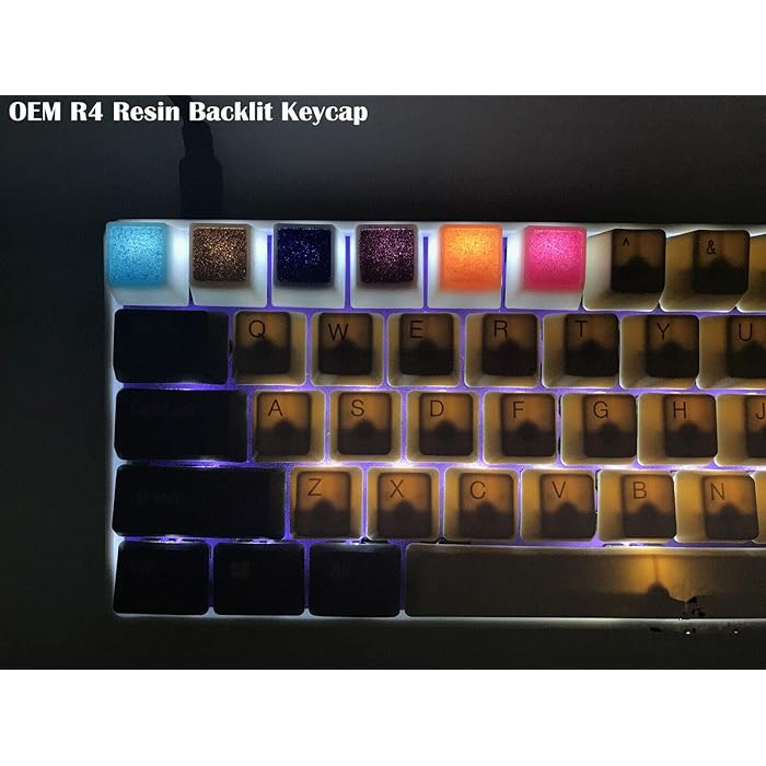 Buy Handmade Foil Spangle Resin Artisan Keycap OEM R4 Keycaps Key Cap ...