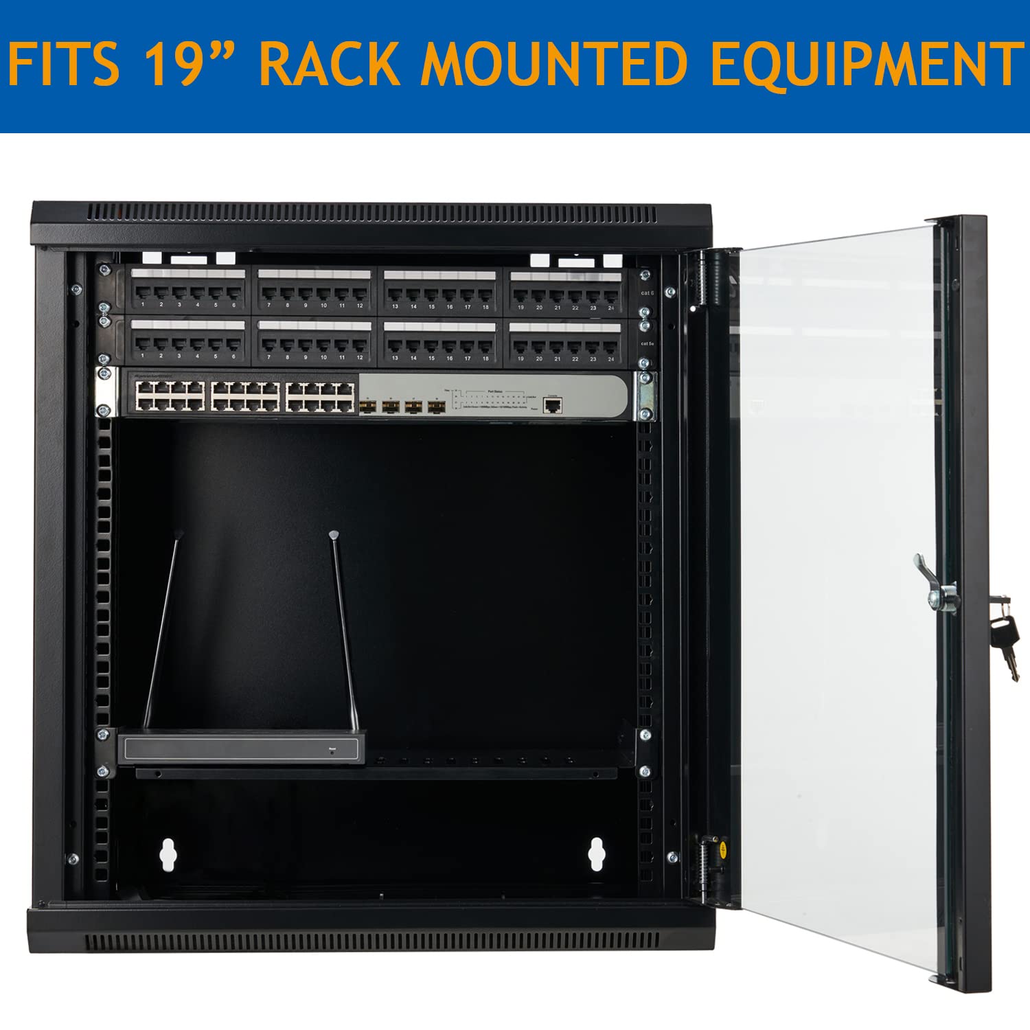 Mua 9U Wall Mount Server Cabinet Network Rack Enclosure Locking Glass Door trên Amazon Mỹ chính ...