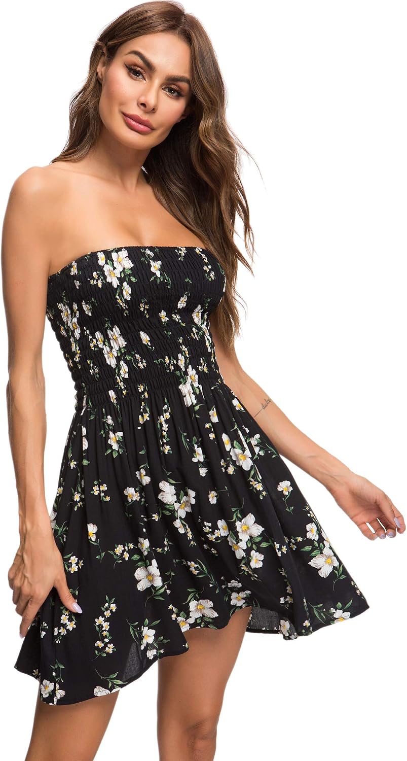 Buy Strapless Dress Women Tube Dress Sexy Summer Comfort Cotton Swing ...