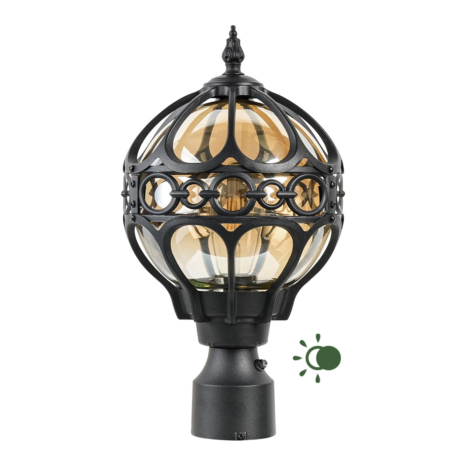 Dusk to Dawn Globe Outdoor Lamp Post Light for Lawn Patio Yard Driveway ...
