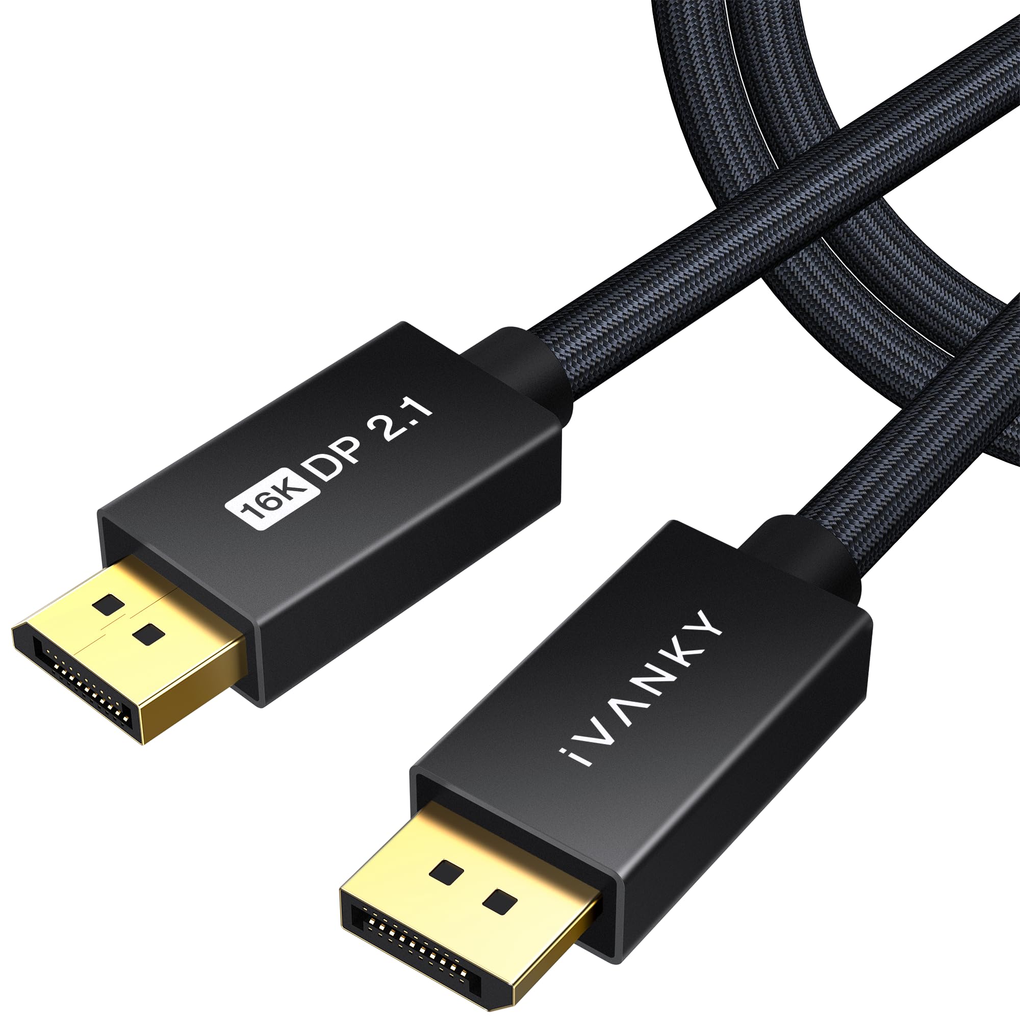 IVANKY DisplayPort 2.1 Cable, 15ft, 16K@60Hz, 8K@120Hz, 4K@240Hz, HDR ...