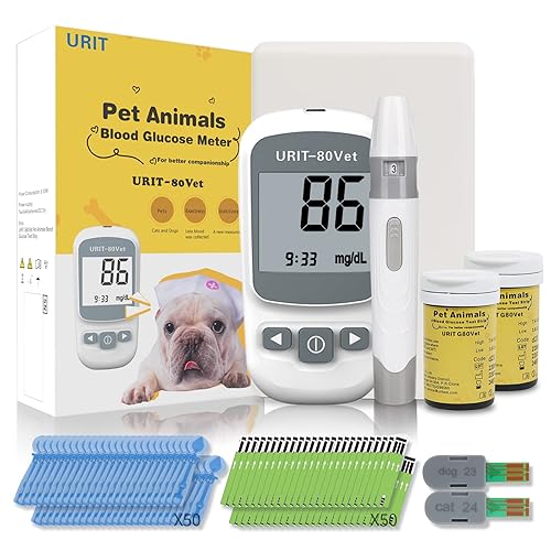 Pet Glucose Meter with 50 Test Strips, Dog/Cat Glucose Monitor Kit ...