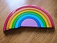 Amazon.com: Coogam Wooden Rainbow Stacker Nesting Puzzle Blocks ...