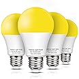 60W Equivalent Yellow Bug Light Bulbs, 9W A19 LED Bulb Amber Yellow ...