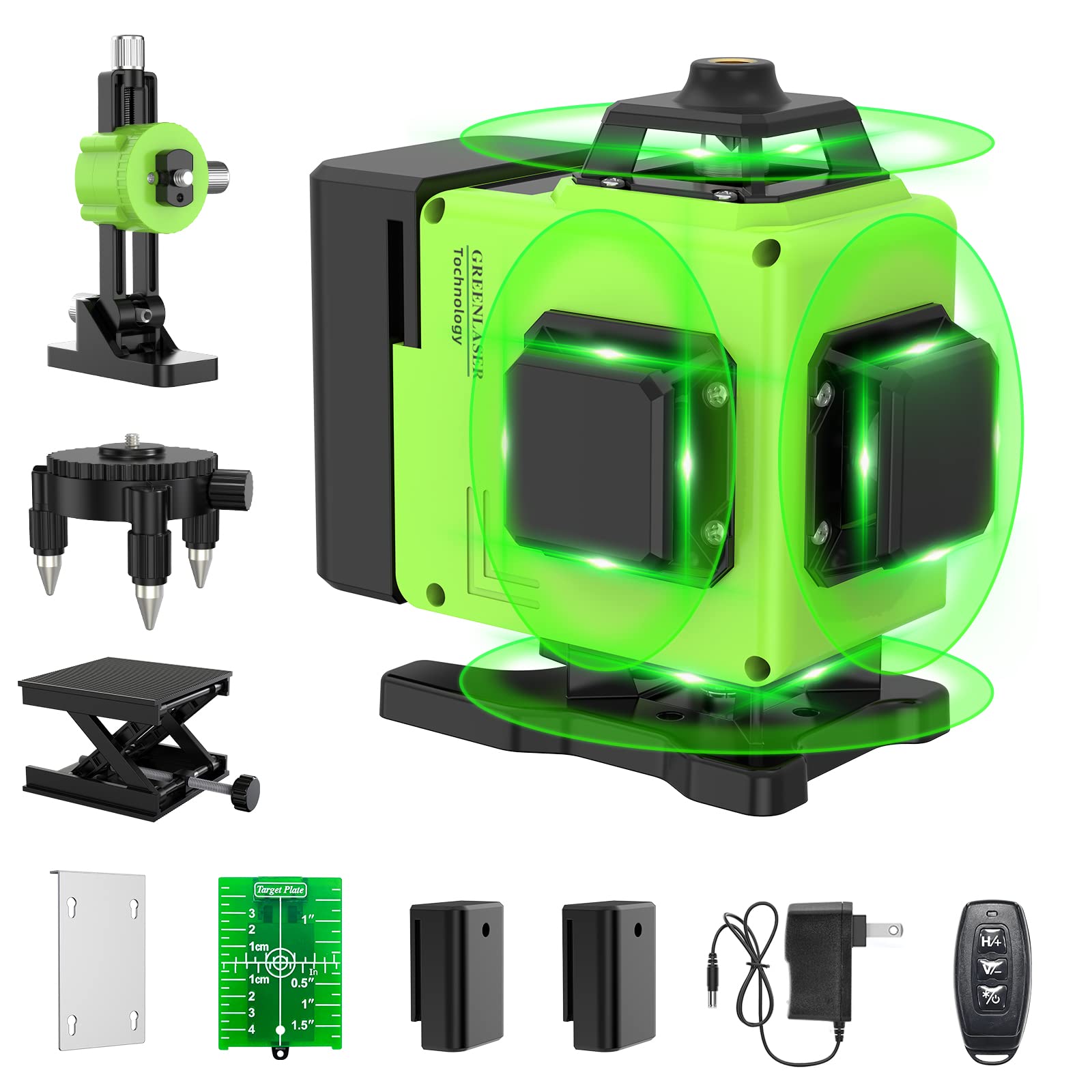 Mua 16 Lines Laser Level 360 Self Leveling, 4x360° 4D Green Beam Cross Line Lazer Level with 2 ...