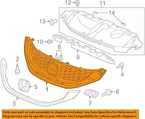 Honda 71121-TR3-A01 Grille Base: Amazon.ca: Automotive