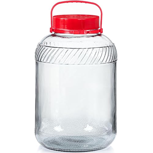 Daitouge Ulrta 4 Gallon(15200 ML) Glass Jar with Lid & Handle, Wide ...