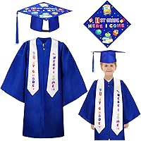 Amazon.com: 3 Pieces Kindergarten Graduation Cap Gown Stole Package 1st ...