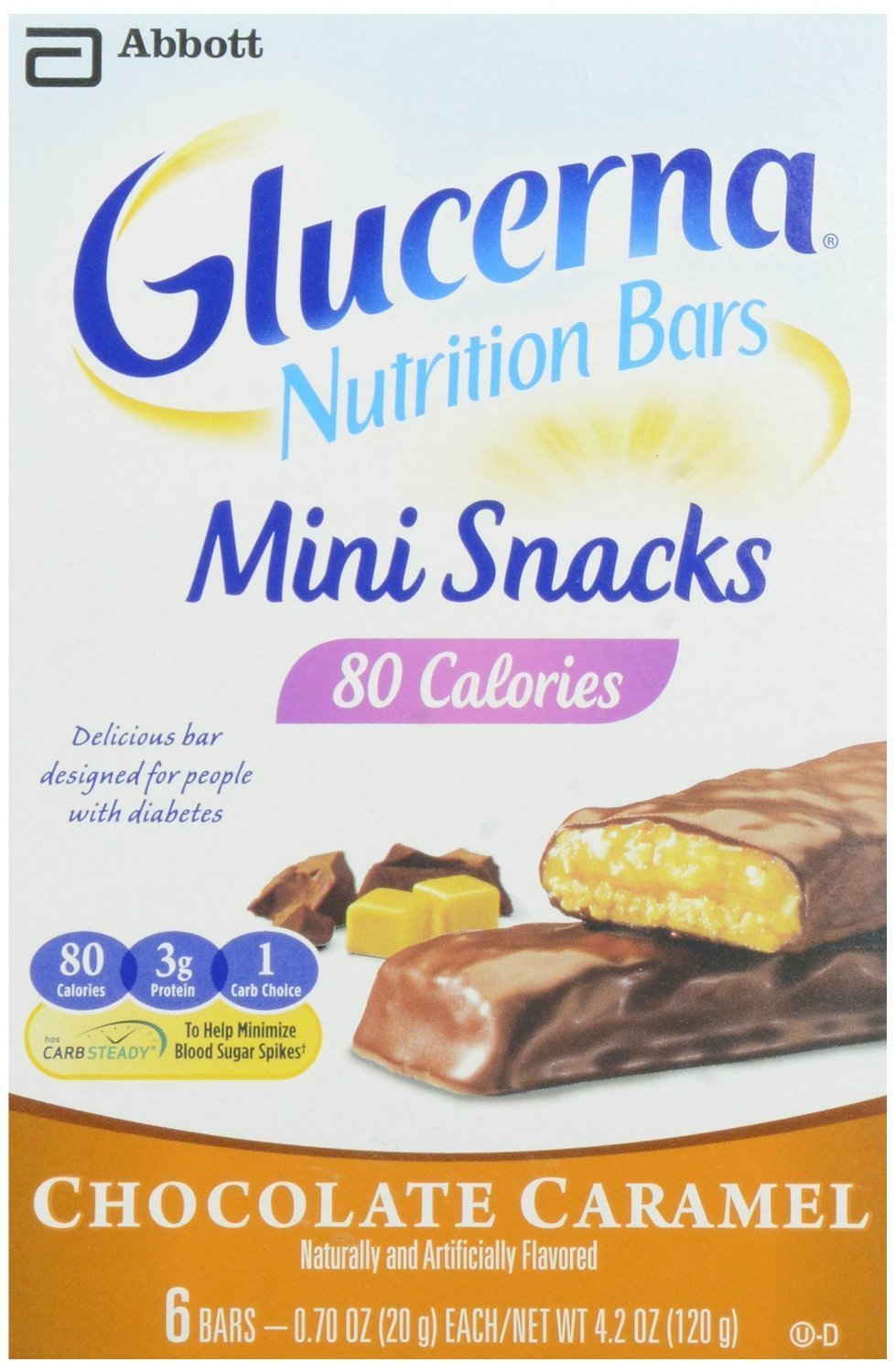 Glucerna Mini Snack Bars Chocolate Caramel 6 Count (2 Pack)- Buy Online ...