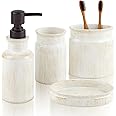 Amazon.com: Rustic Bathroom Accessory Set - 4 Piece Bathroom ...