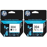 HP 3JB05AE 304 Original Ink Cartridges, Black and Tri-Colour, Pack of 2 ...
