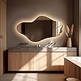 Amazon.com: KT WALL ART Asymmetrical Led Lighted Mirror for Bathroom ...