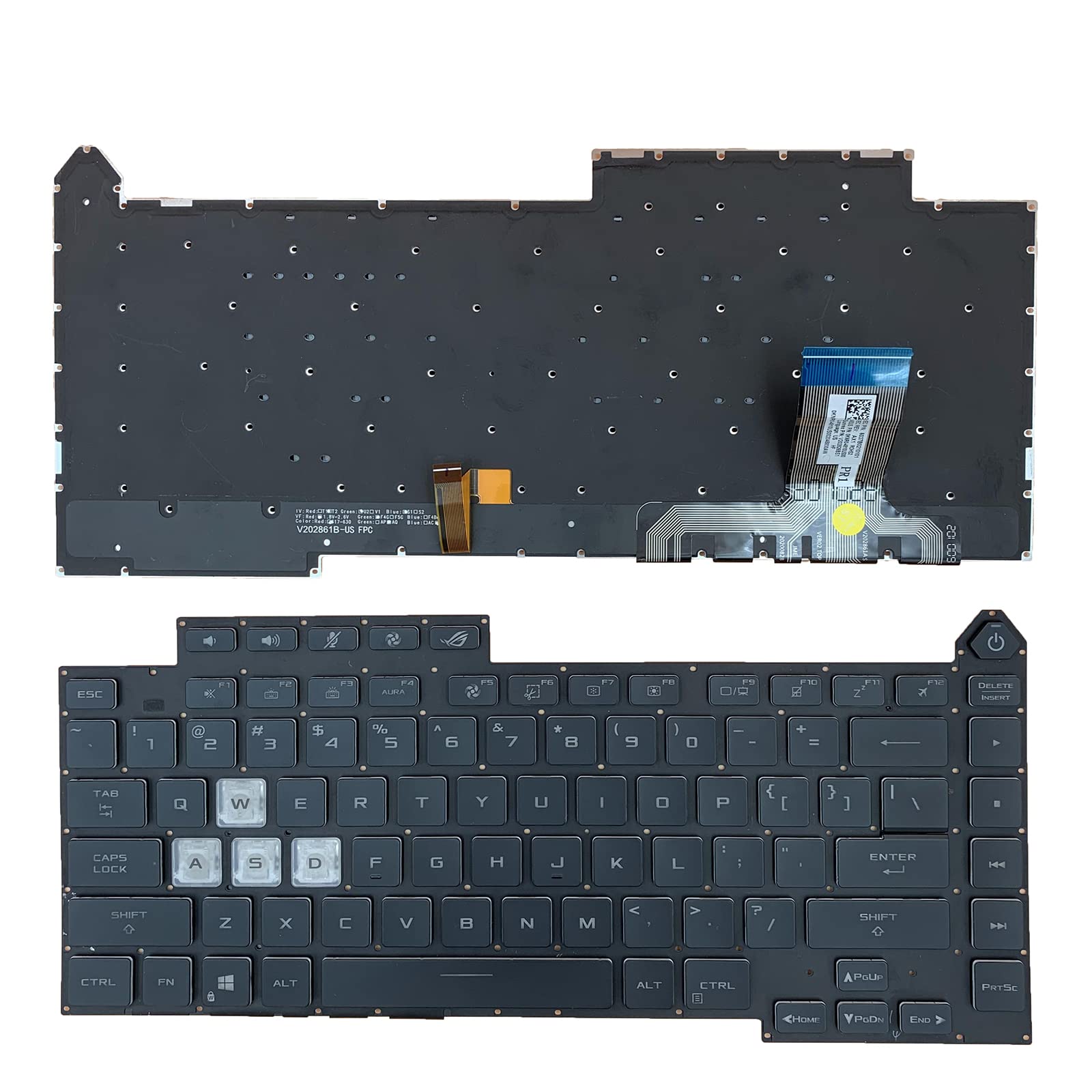 Siakoocty Laptop Replacement US Layout Colorful Backlight Keyboard for ...