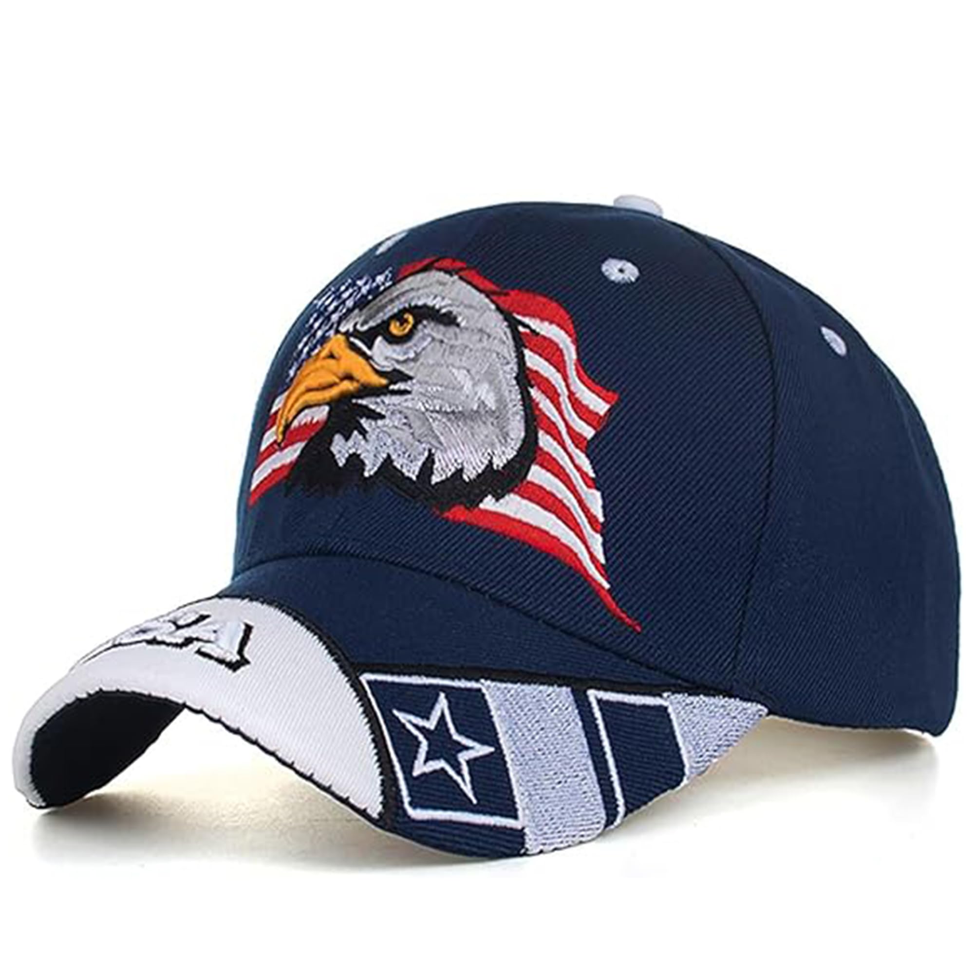 USA-Flag Eagles-Hat American Baseball-Cap Embroidered (US, Alpha, One ...