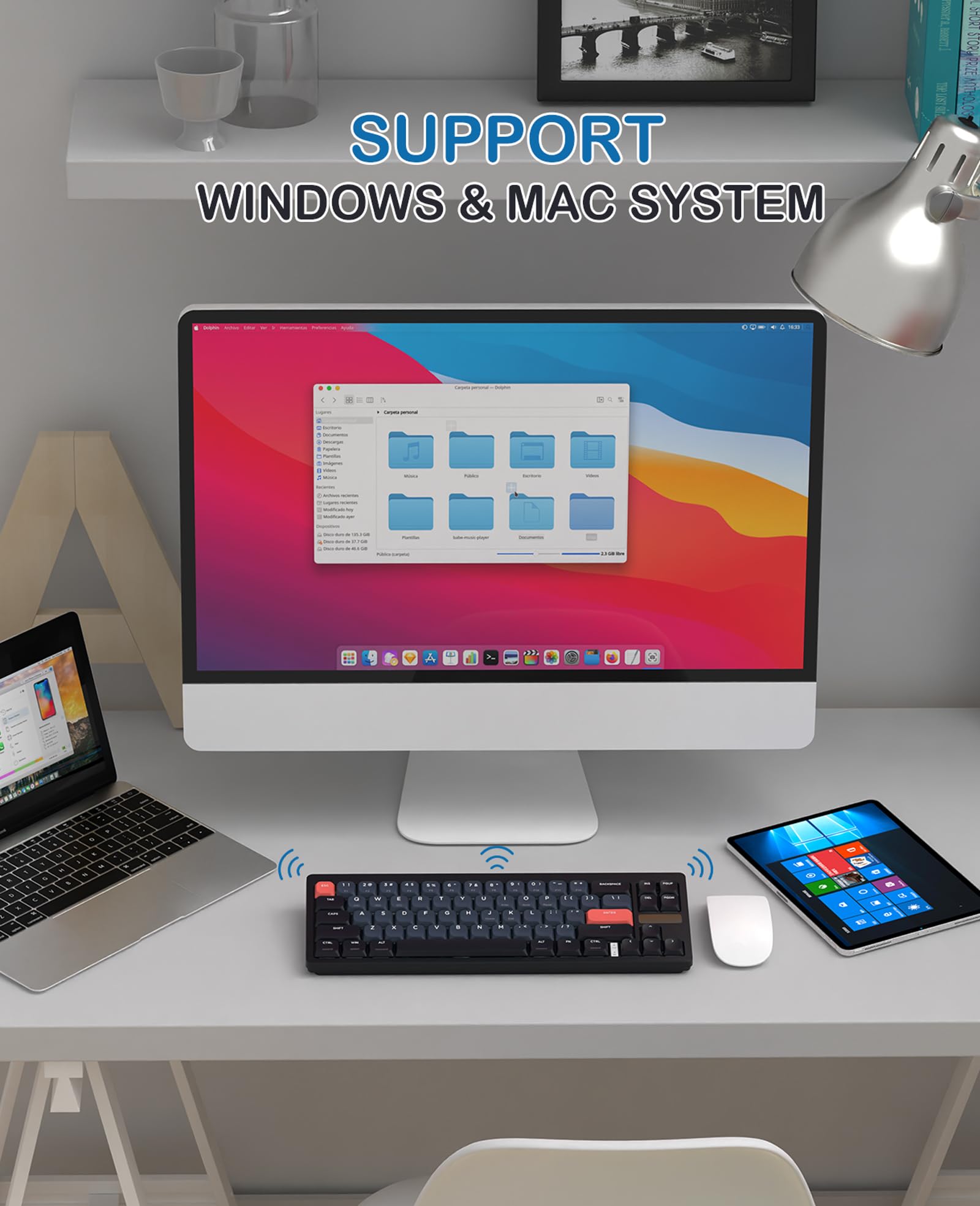 Mua MAGIC-REFINER RKL680 Ultra-Thin Wireless Mechanical Keyboard, 60% ...