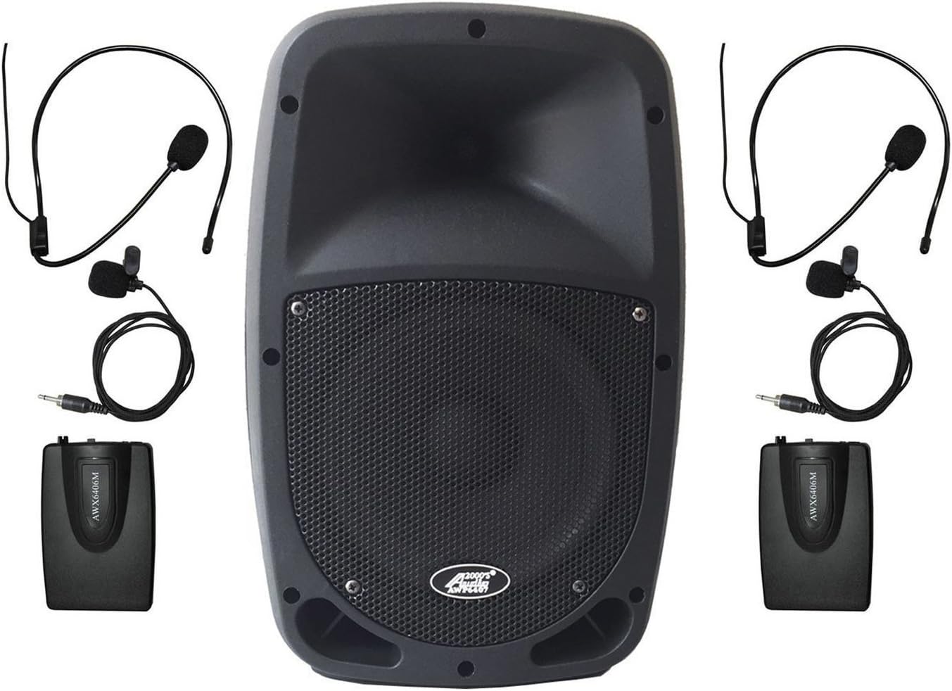 Amazon.com: Audio 2000S 6407M 8" Dual Channel Wireless Microphone ...