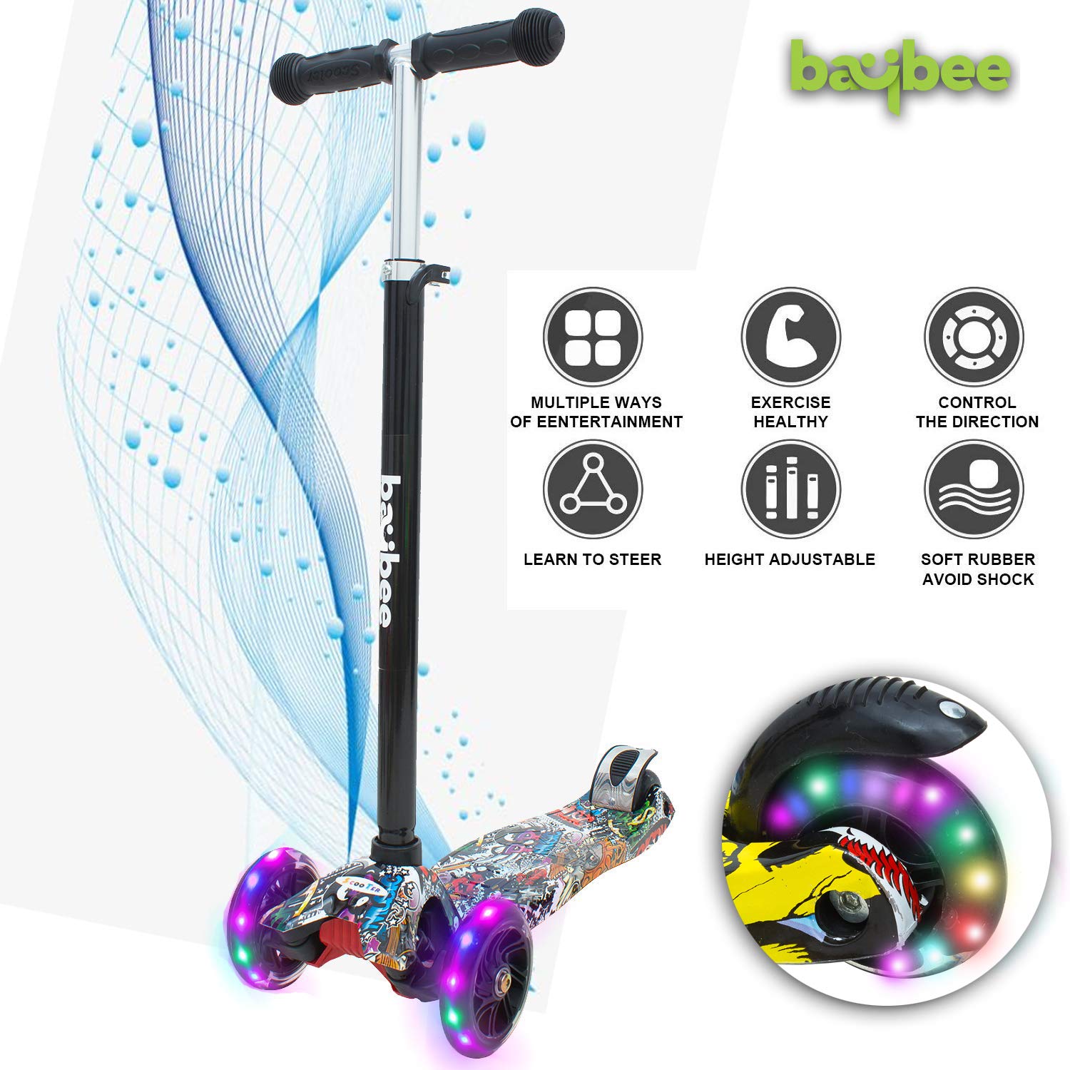 Baybee Mini-Zapper 3 Wheel Folding Kick Kids Scooty Scooter Tricycle ...