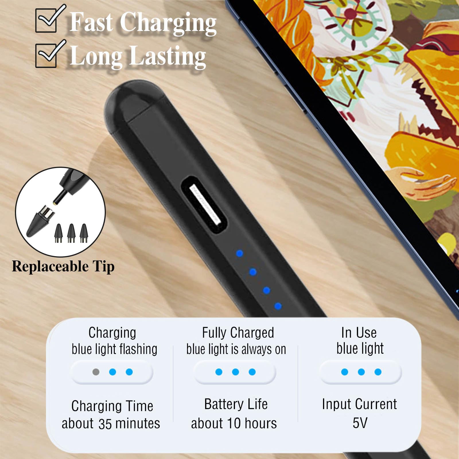 Mua Active Stylus Pens for Touch Screens Rechargeable Tablet Pen POM ...