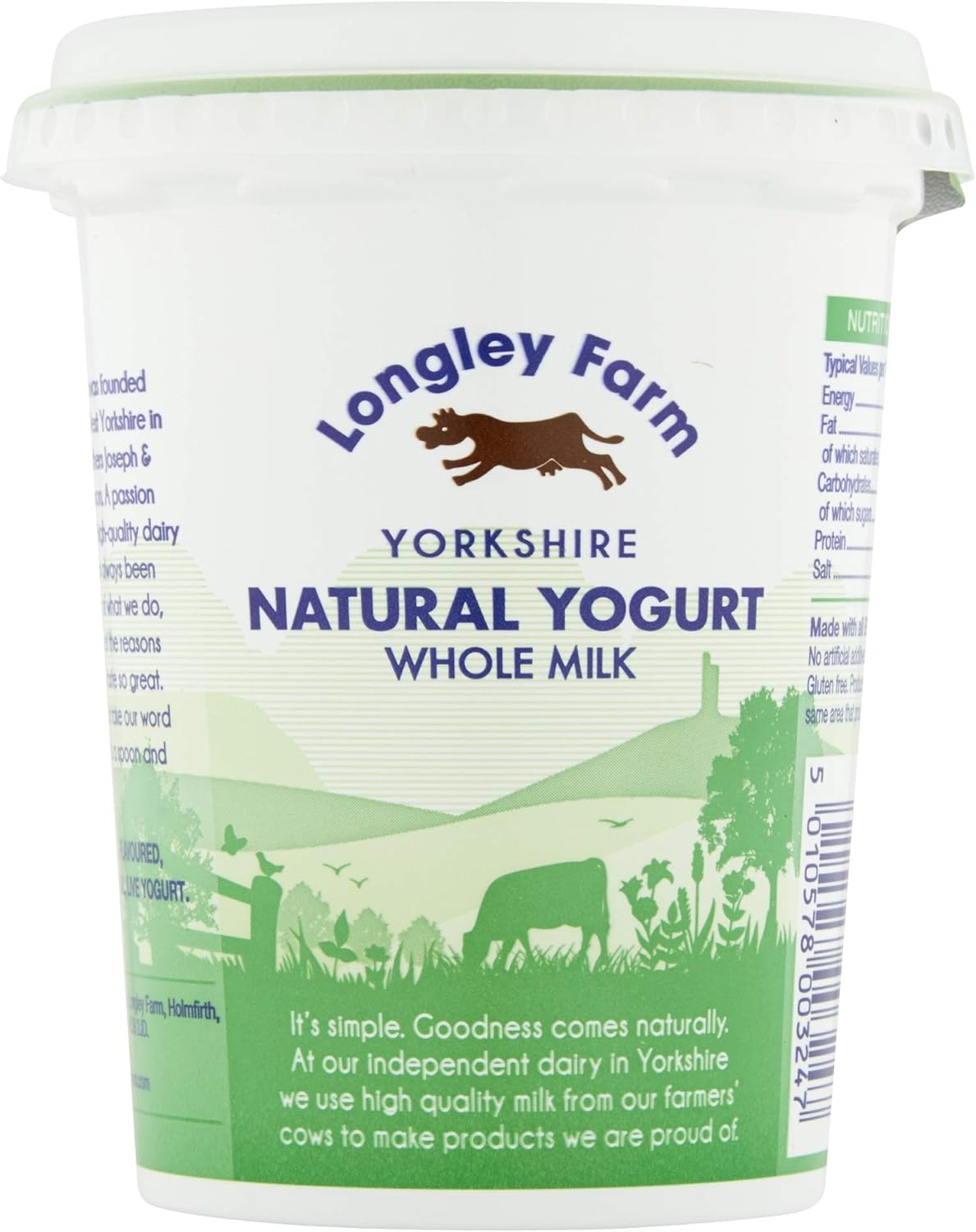 Longley Farm Natural Full Fat Yoghurt, 450g: Amazon.co.uk: Grocery