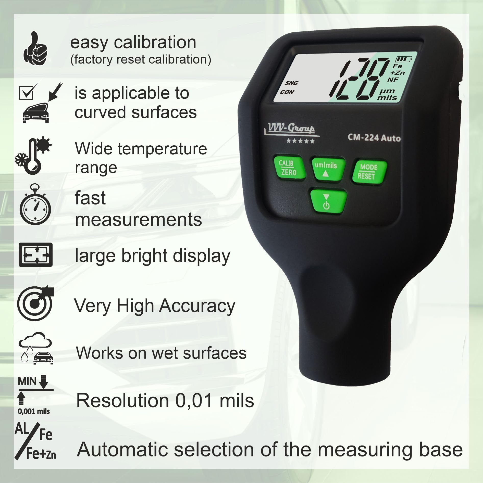 Mua Paint Thickness Gauge CM-224 Auto/Best Micron Mil car Coating ...