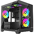 Amazon.com: Apevia Prism-BK Prism Micro-ATX Gaming PC Cube Case w/ 5X ...