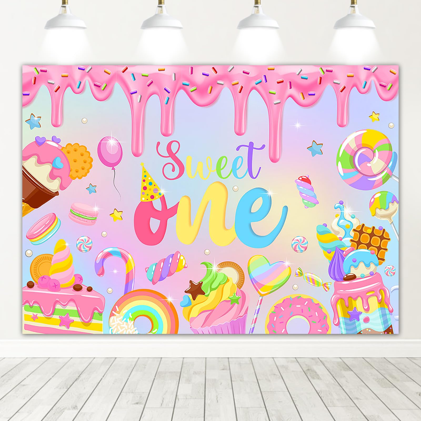 Mocsicka Sweet One Backdrop Donut Ice Cream Princess Girl First ...