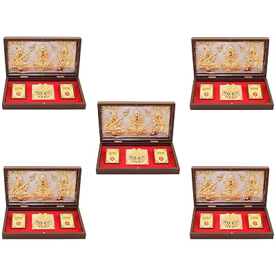 24K Gold Plated Laxmi Ganesha Sawaswati Photo Frame Philippines | Ubuy