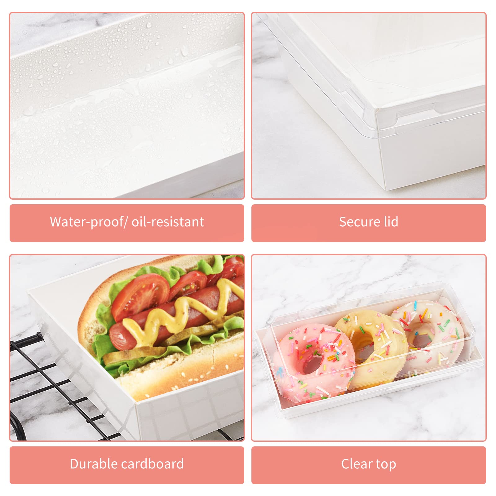 Mua Ocmoiy Charcuterie Boxes with Clear Lids, 50 Pack White Bakery ...