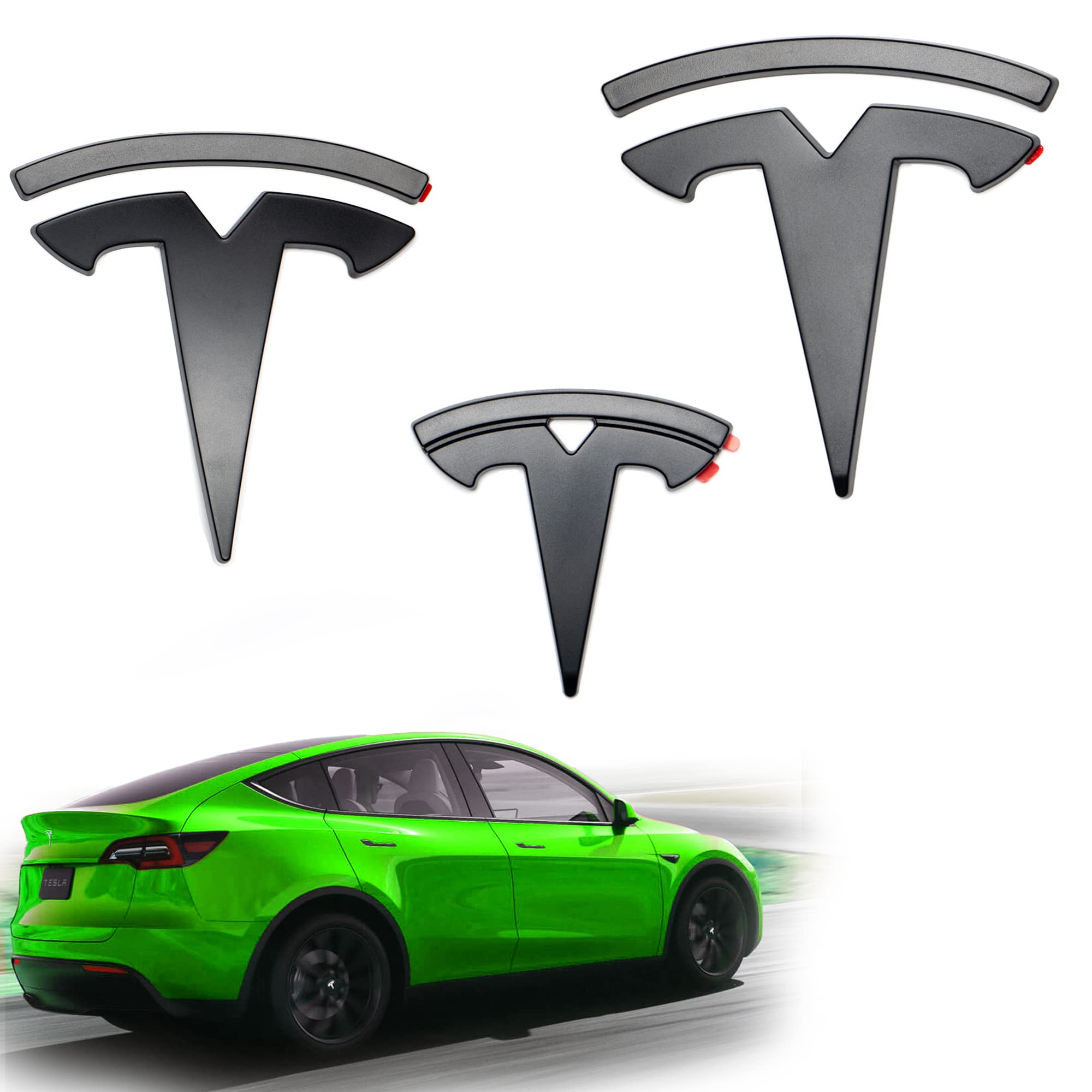 Mua Shop4EV Emblem Logo for Tesla Model Y Black Matt Set of 3 Front ...