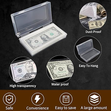 Mua 200 Pieces Currency Sleeves, Dollar Bill Holder with Storage Case ...