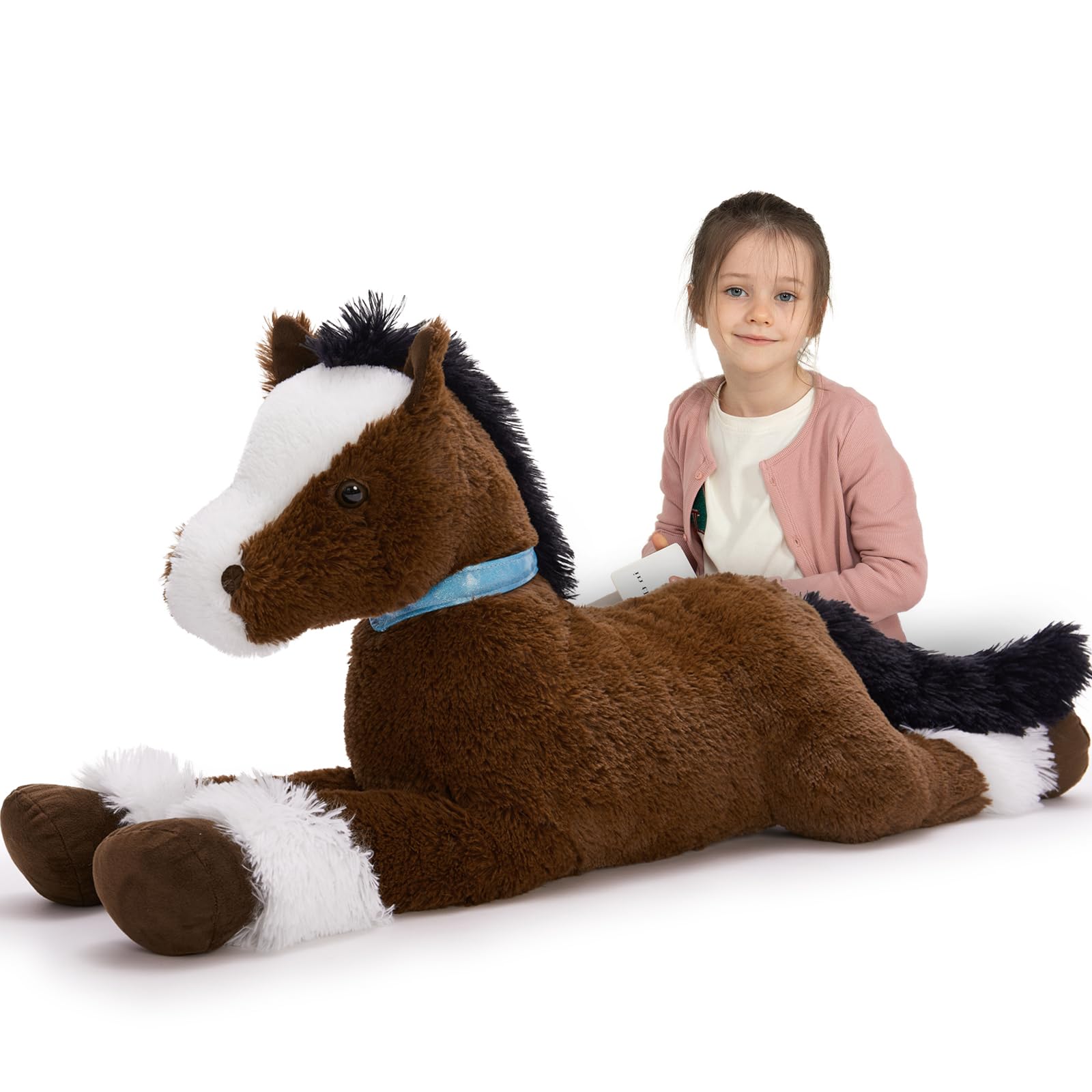 MaoGoLan Large Horse Stuffed Animal for Boy, Big Horse Plush Toy for ...