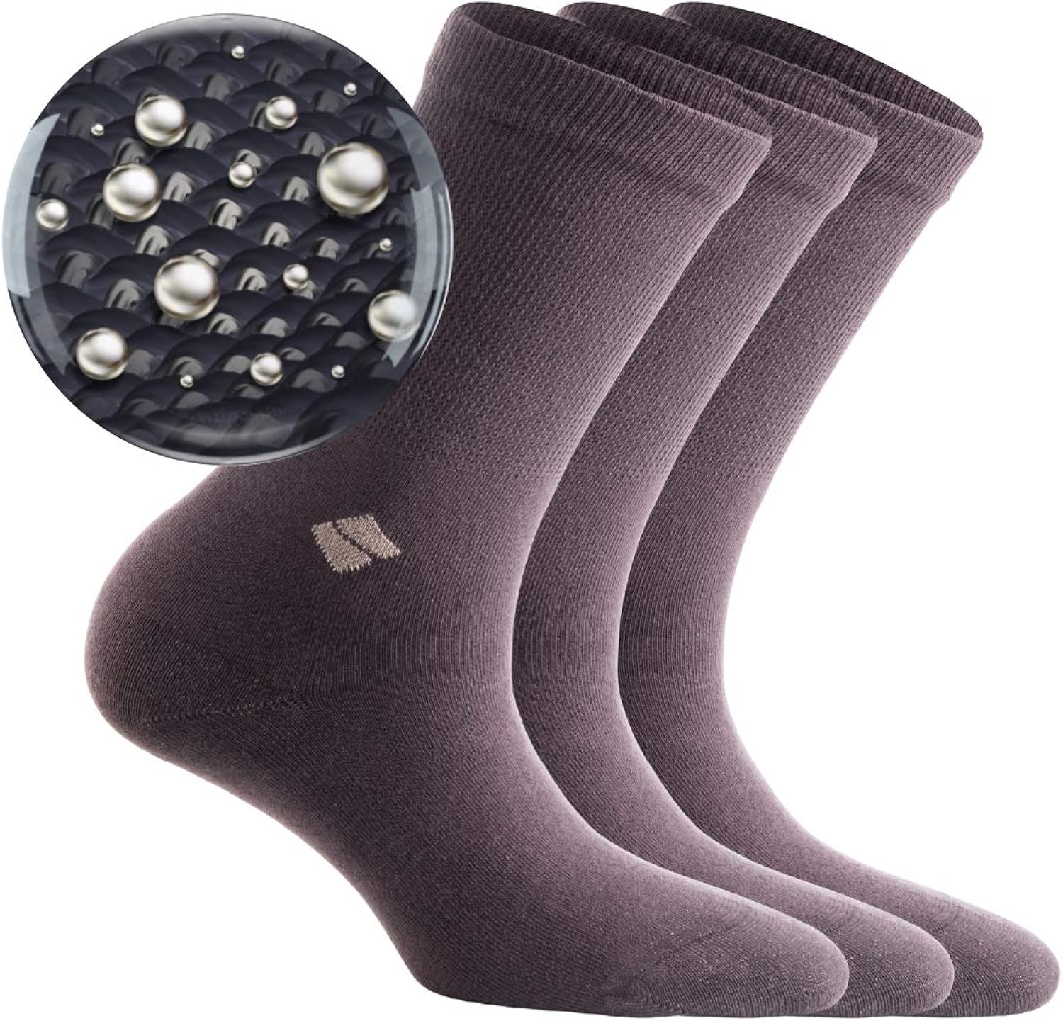 13% Pure Silver Socks – Anti-Odor, Antibacterial, Anti-fungal Crew ...