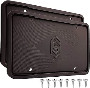 Amazon.com: Silicone Black License Plate Frame Covers 2 Pack- Front and ...