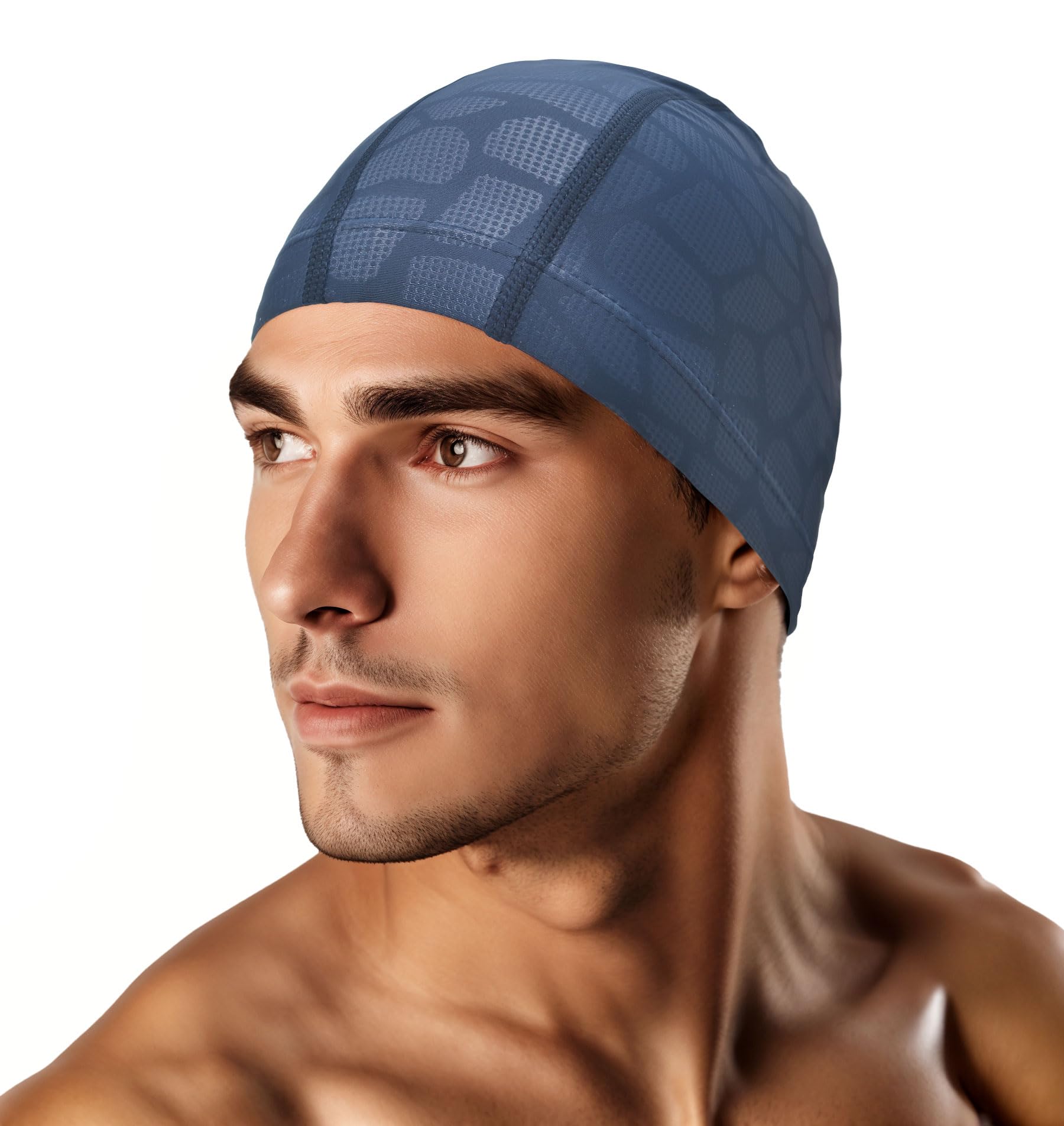Kinwor Swim Cap for Men Women Adult, High Stretch Fabric Swim Cap ...