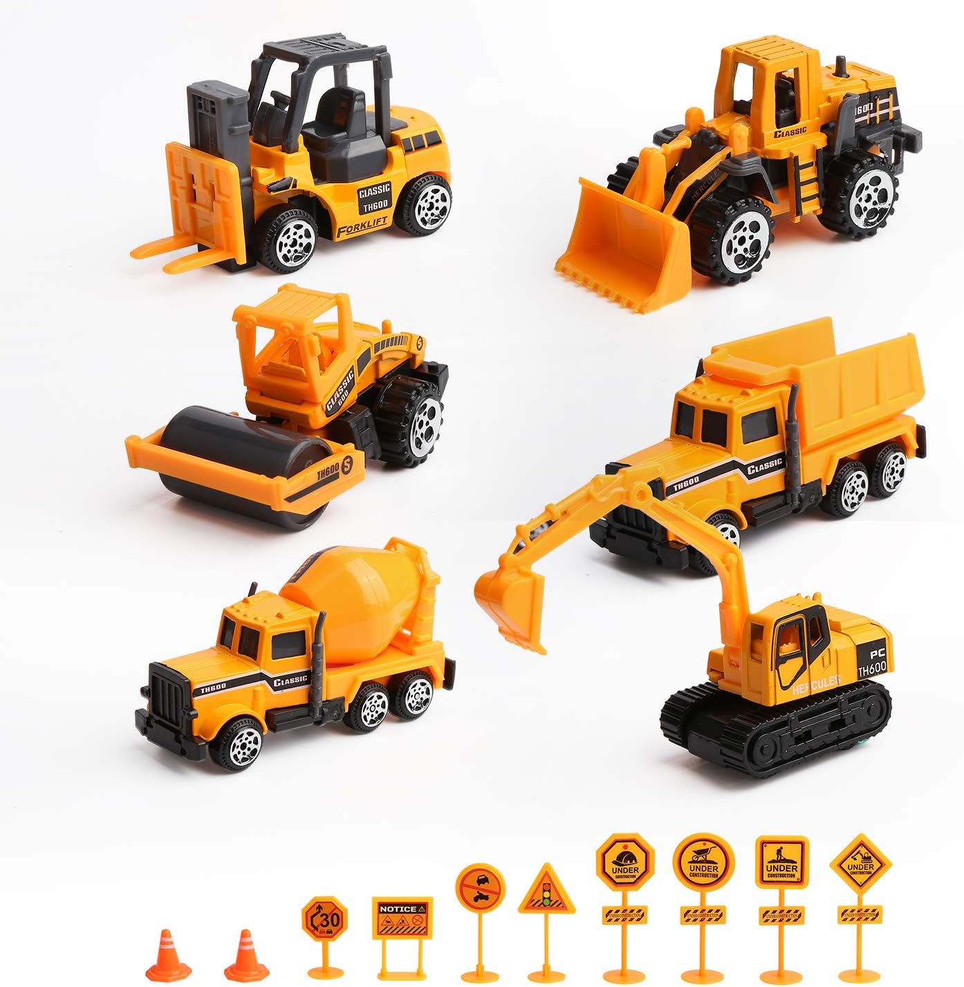 Construction Vehicles Excavators Truck Toy, Mini Digger Dumper ...