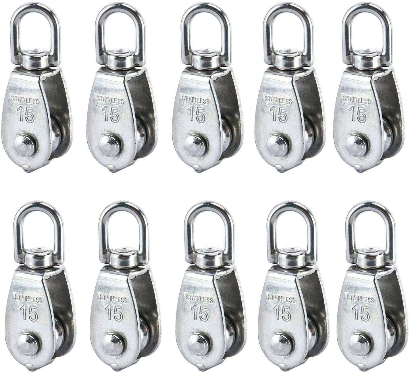 DasMarine 10 Pack Single Pulley Block in 304 Stainless Steel Crane ...