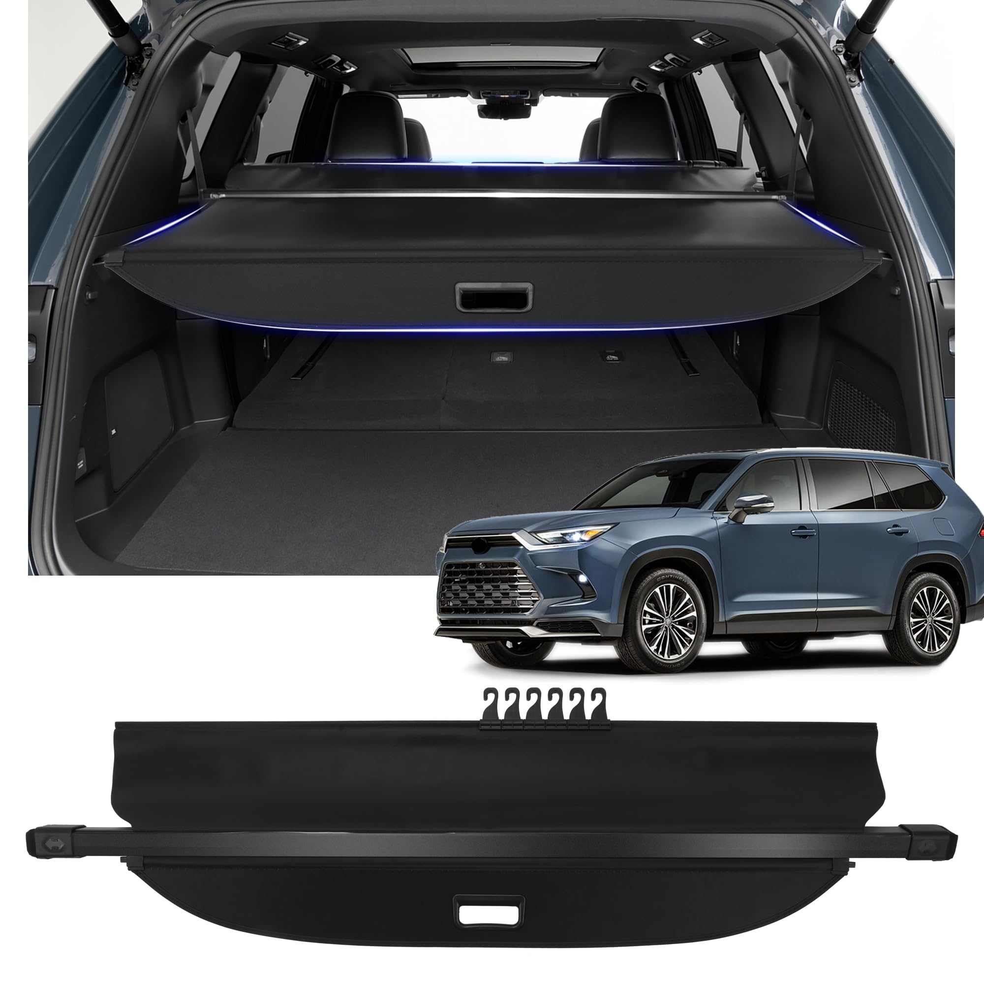 Fannyc Cargo Cover Fit for Toyota Grand Highlander 2024 Accessories ...