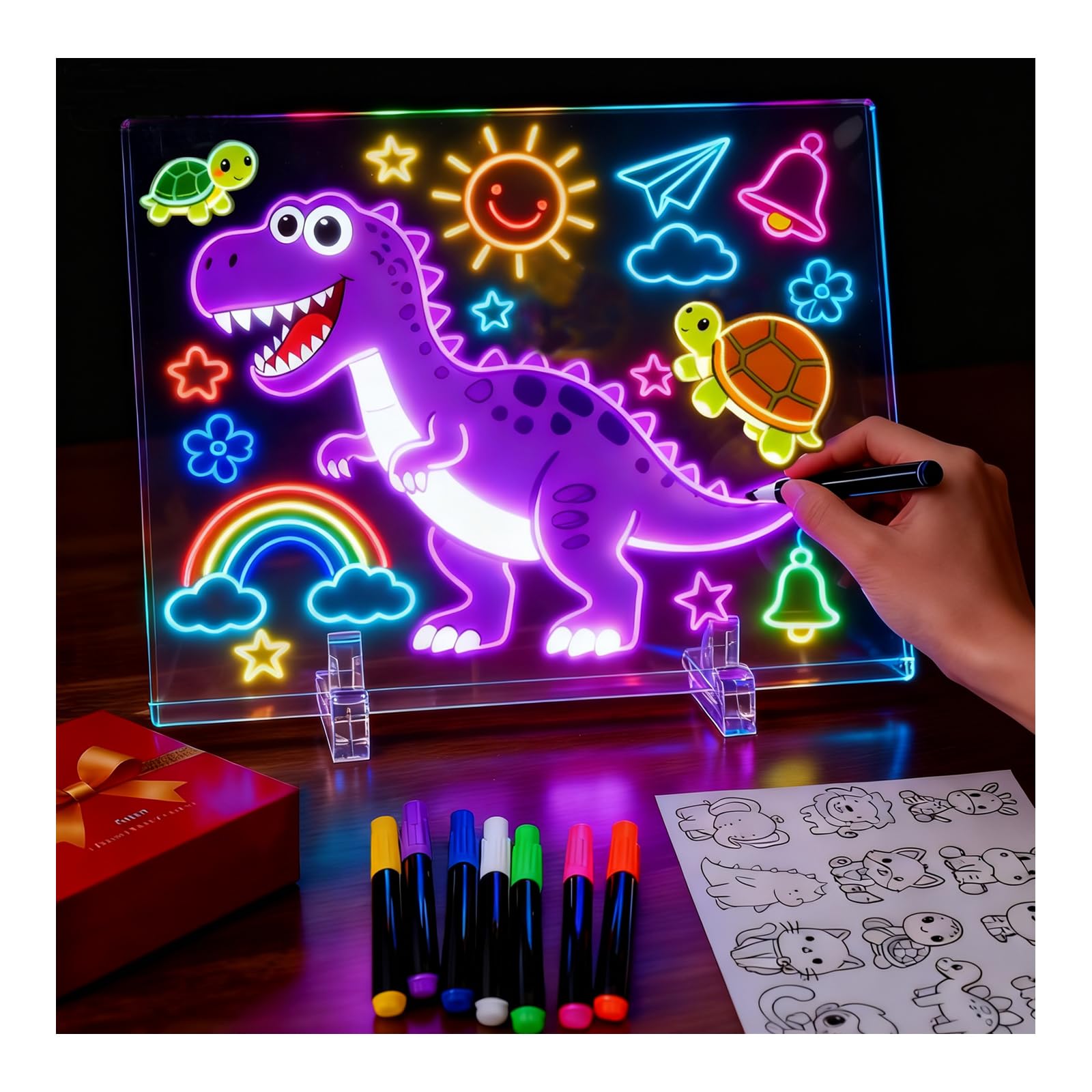 Kristen GlowBoard LED Drawing Board, Light Up Message Board with 7 ...
