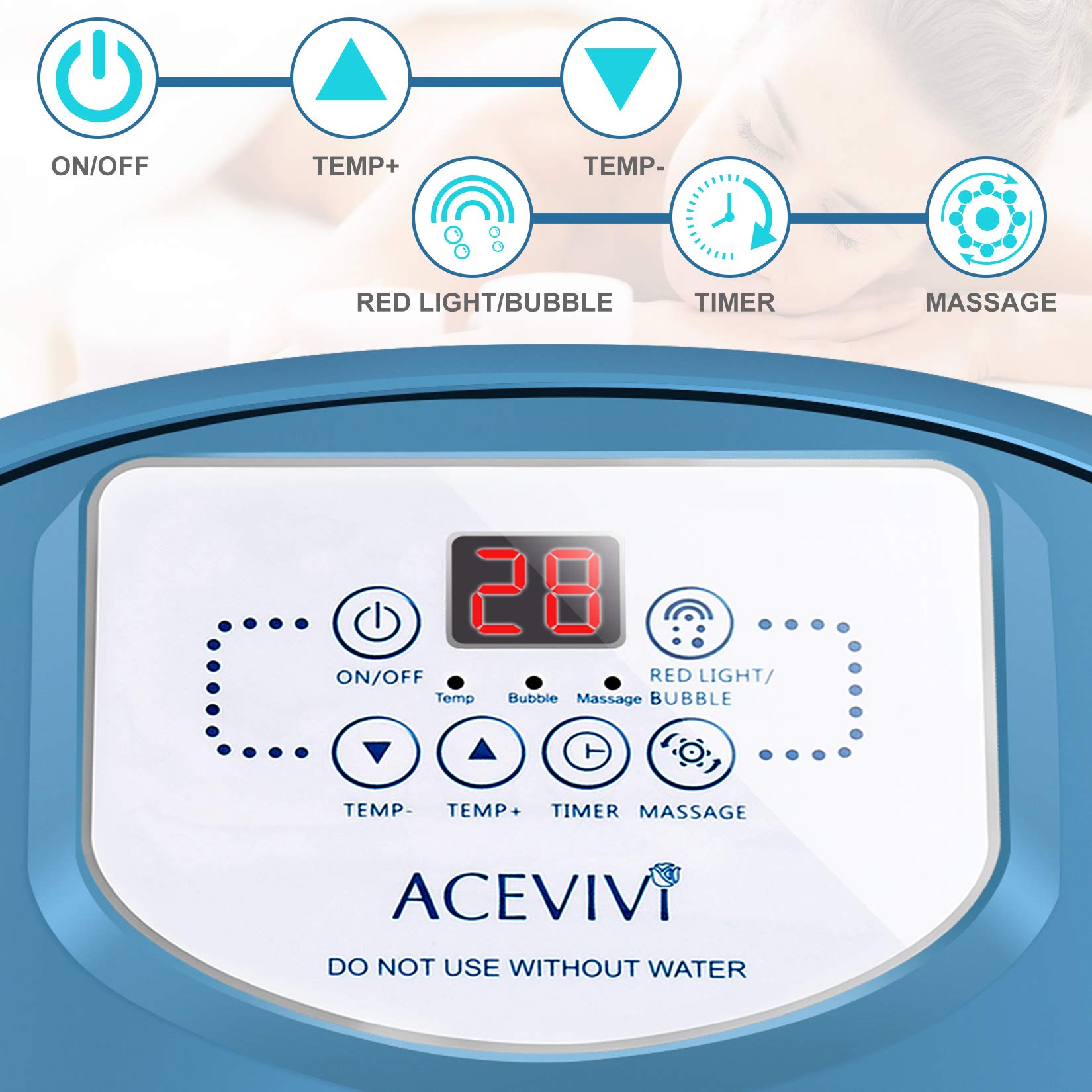 Mua ACEVIVI Foot Spa Bath Massager with Heat, Foot Bath with Automatic ...