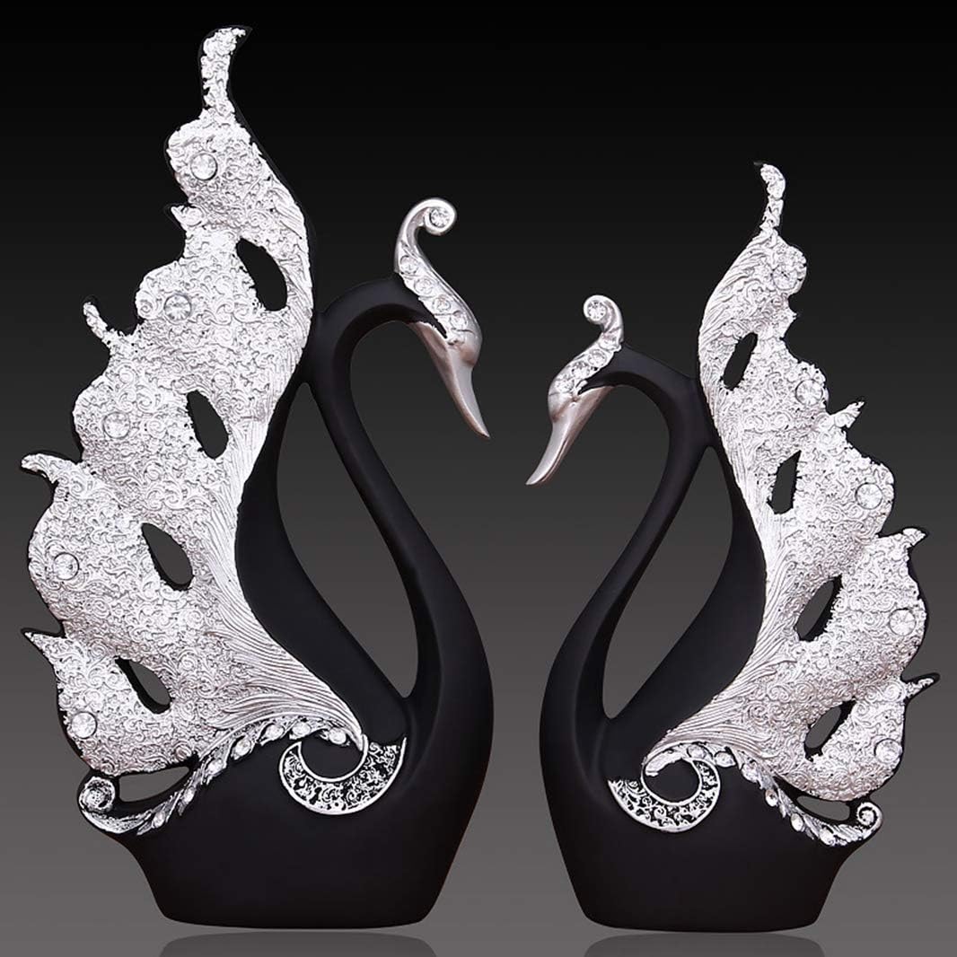 Amazon.com: GEPIJPGEKH Home Decor A Couple of Swan Statue Black Swan ...