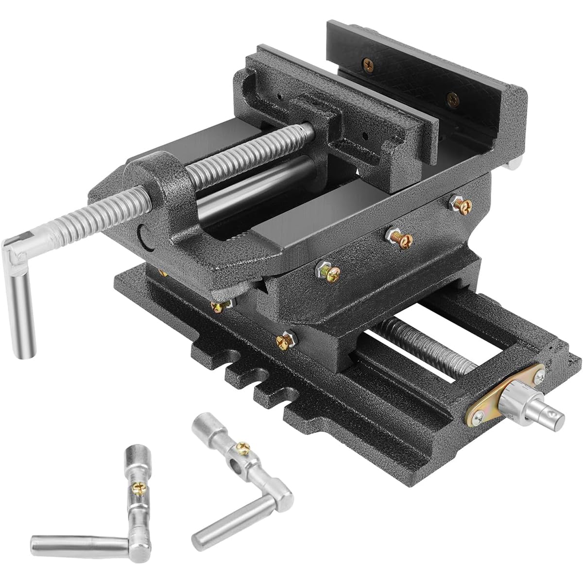 FAHKNS 6 Inch Cross Slide Vise, Portable Bench Clamp Drill Press Cross ...