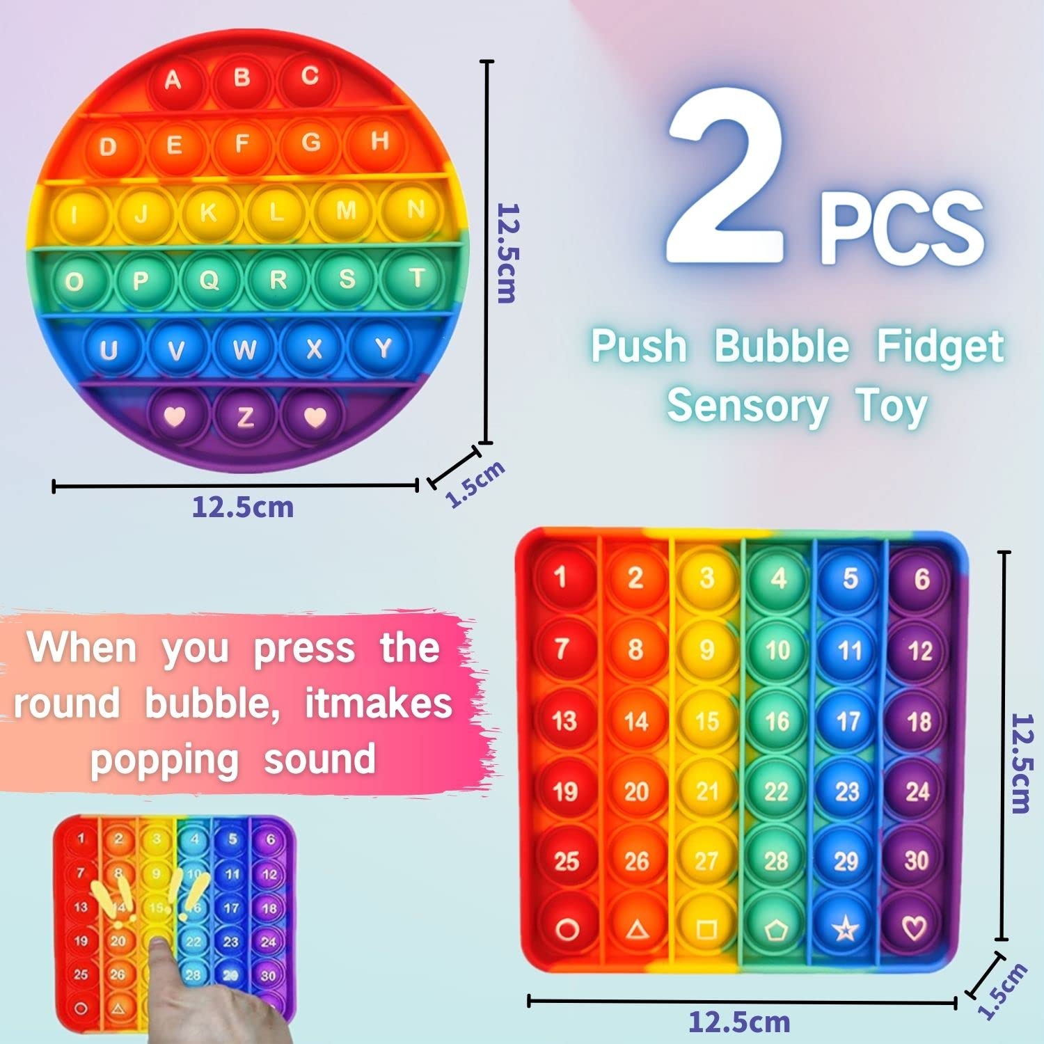 Mua Steemjoey 2PCS Pop It Fidget Toy, Stress reliever Push pop fidget ...