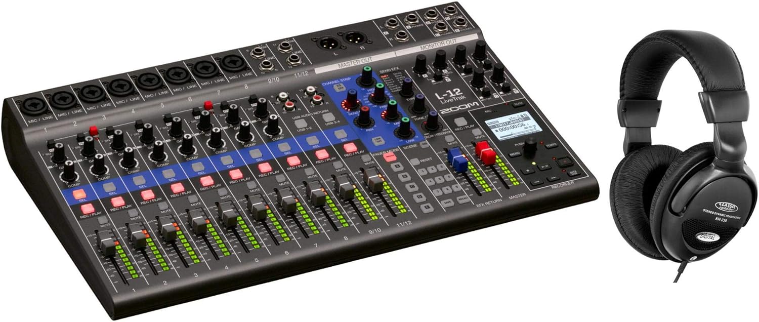 Zoom LiveTrak L-12 Digital Mischpult Set (Standalone-Mehrspur-Recorder ...