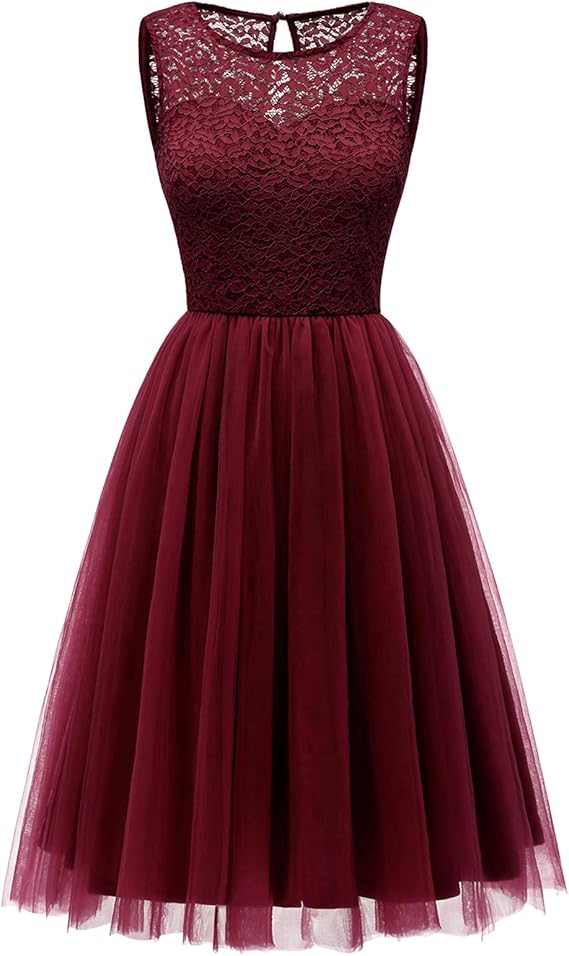 Bbonlinedress Damen Cocktailkleid Tüll Kleid Brautjungfern Partykleid ...