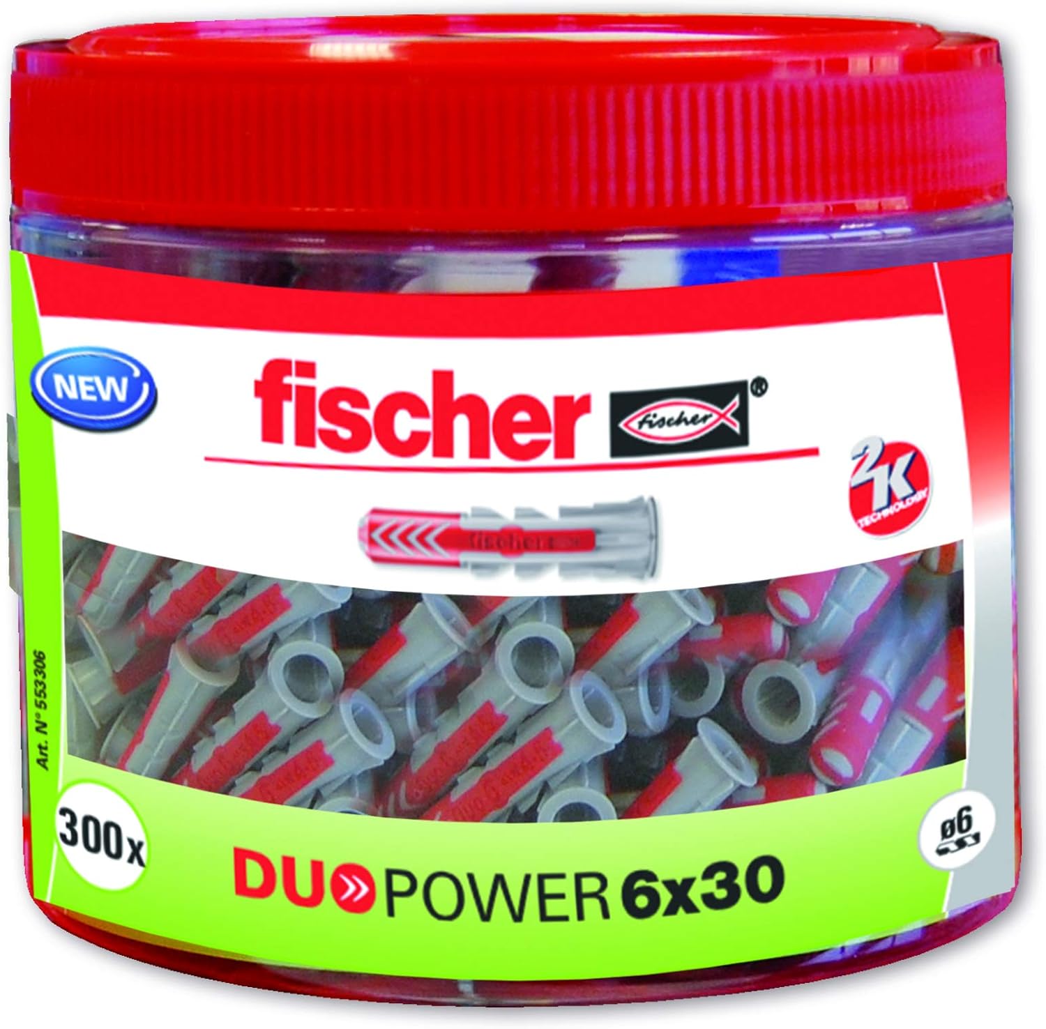 Fischer 553306 Duopower Dübel 6x30, 300 Stück: Amazon.de: Baumarkt